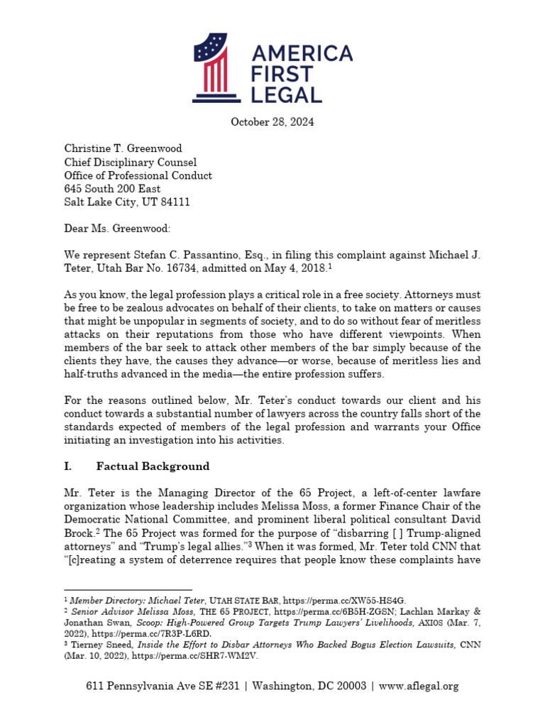 Complaint Against Attorney Michael Teter | PDF | Lawyer | Justice