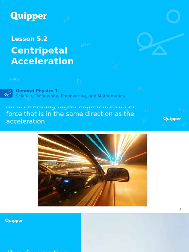 Centripetal Acceleration | PDF | Acceleration | Force