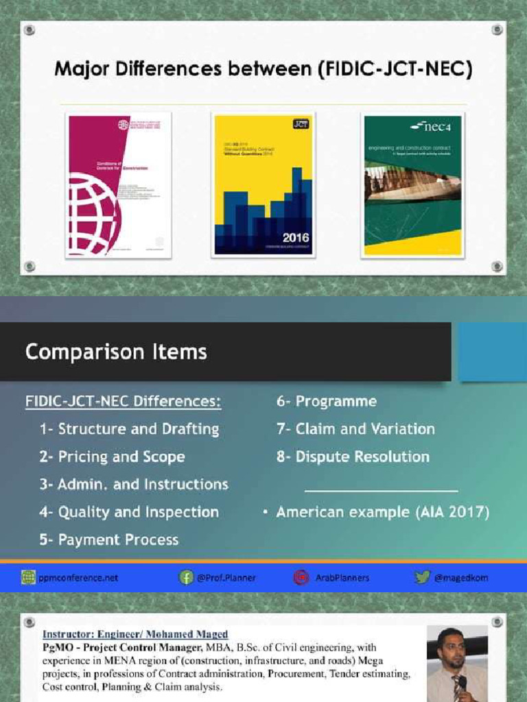 Fidic Vs Jct Vs Nec Pdf