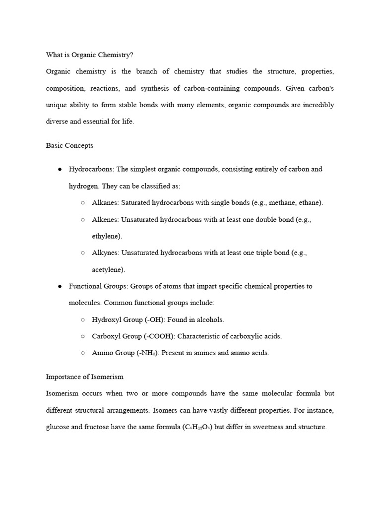 Introduction to Organic Chemistry | PDF | Alkene | Organic Chemistry
