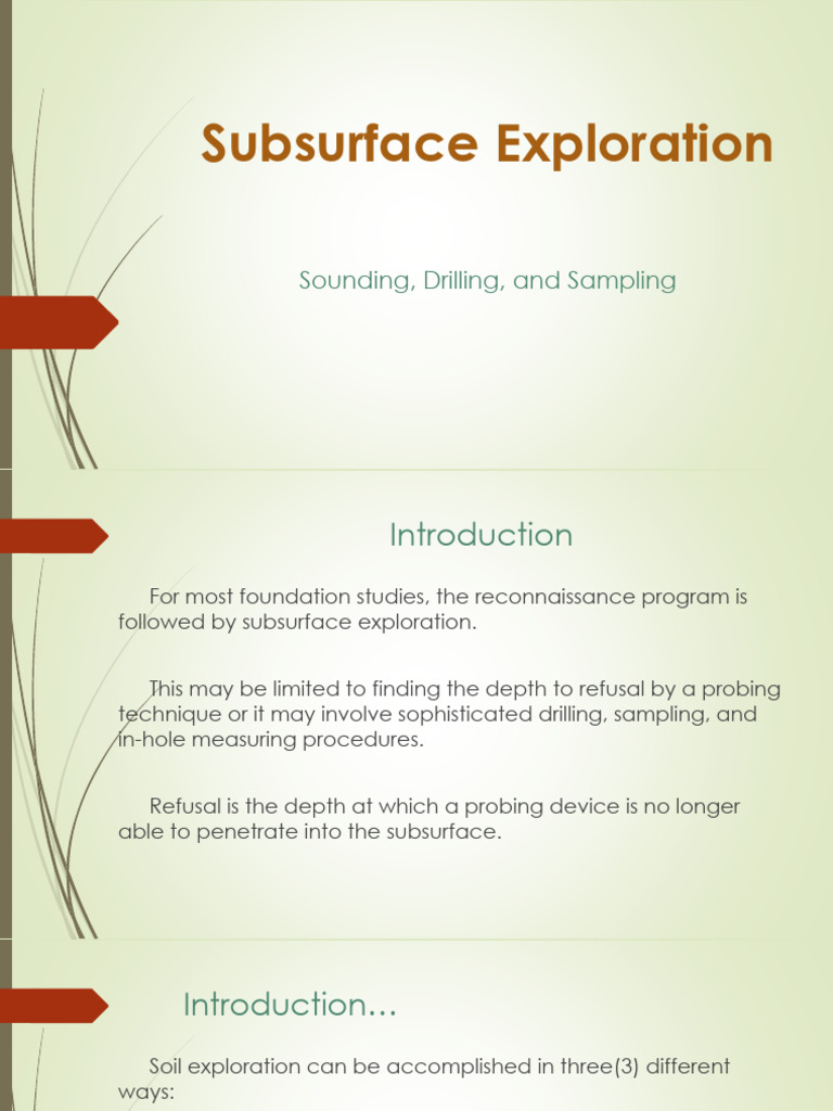 Subsurface Investigaton Subsurface Exploration | PDF | Earth Sciences
