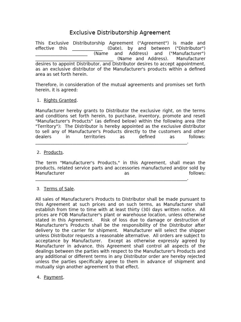 2201381-Distributor Agreement - Exclusive Lyst7859 (1) | PDF ...