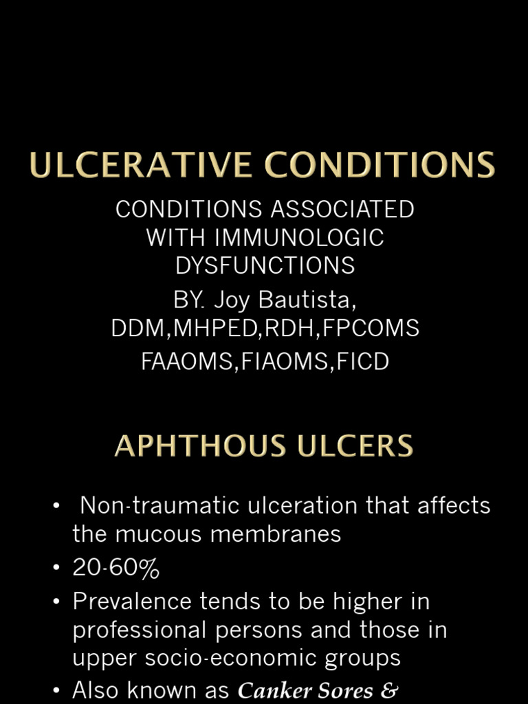 ULCERATIVE CONDITIONS - Immunologic Dysfunction | PDF | Medicine ...