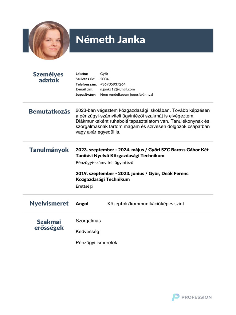 Nemeth Janka CV 5 | PDF