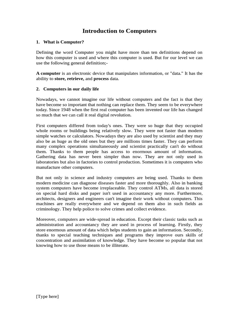 Introduction to Computers | PDF | Computer Data Storage | Operating System