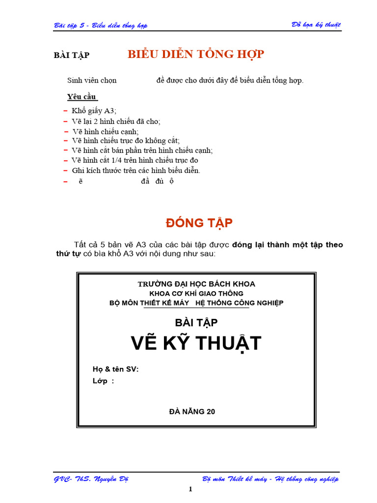 Bài tập 5 - Biểu diễn Tổng hợp PFIEV | PDF