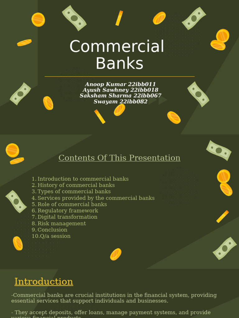 Overview of Commercial Banks and Their Roles | PDF | Banks | Risk
