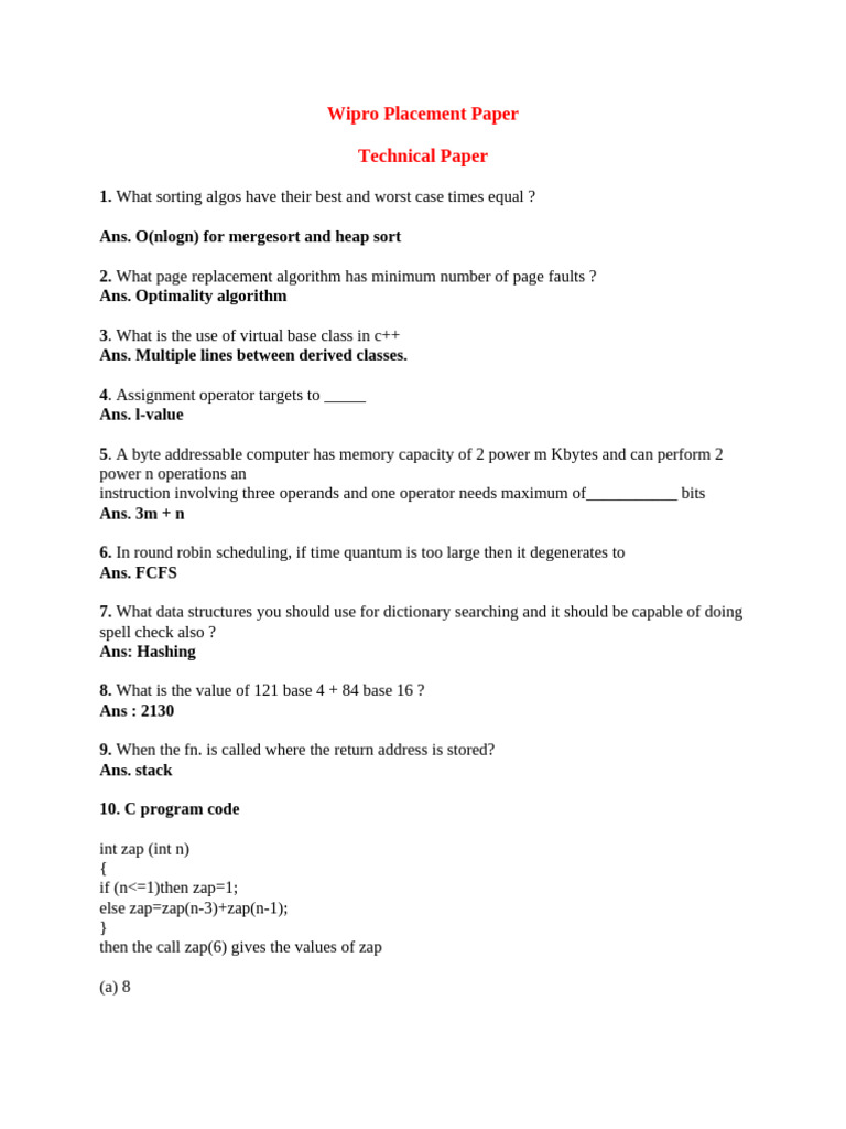 EnggRoom Placement Wipro Placement Paper-2008 | PDF | Teaching Methods ... EnggRoom Placement Wipro Placement Paper-2008 | PDF | Teaching Methods ...