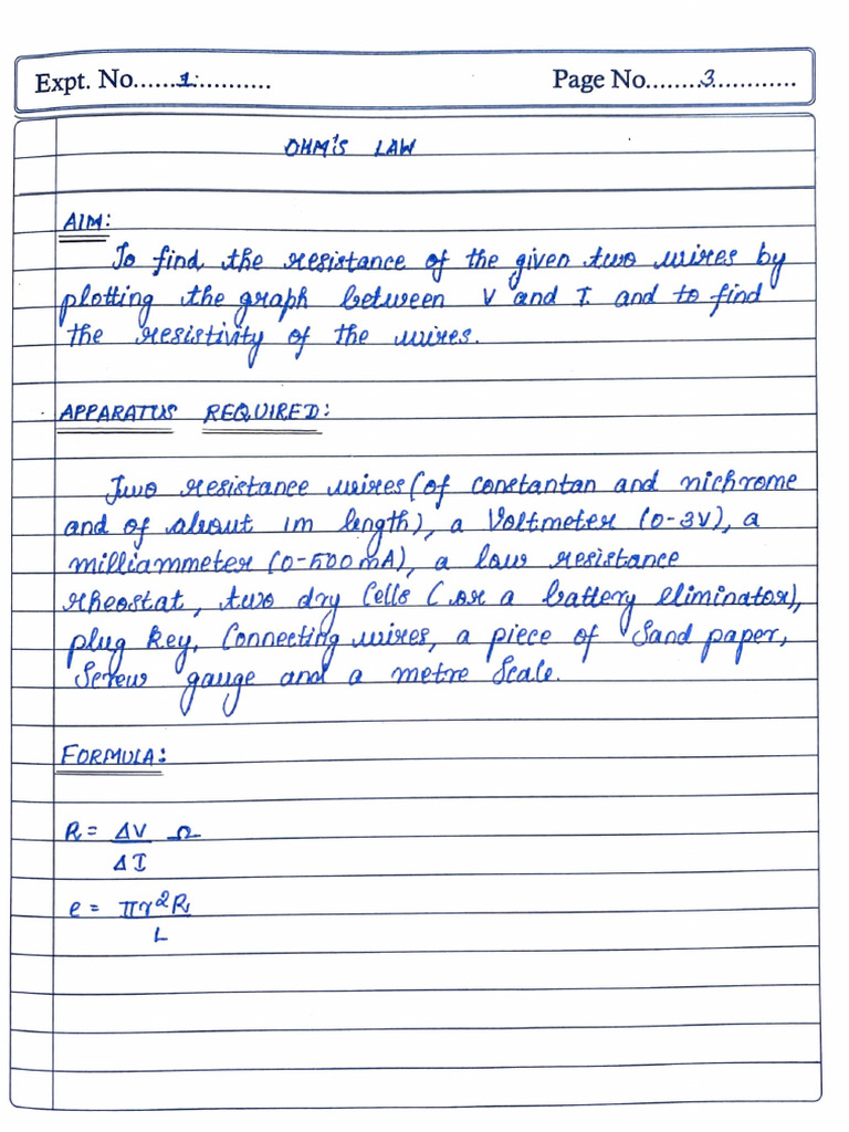 Physics Record - Class 12-1 | PDF