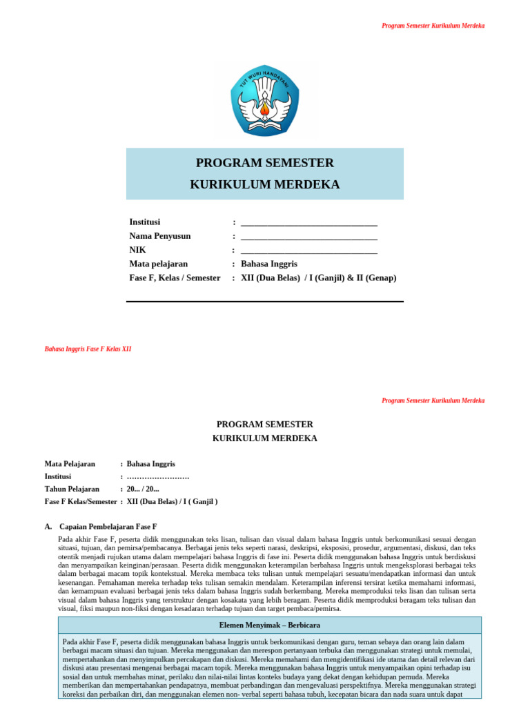 PROMES Kurikulum Merdeka | PDF