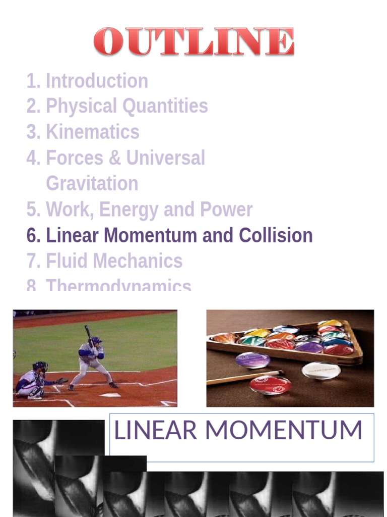 Linear Momentum and Impulse Explained | PDF | Momentum | Velocity