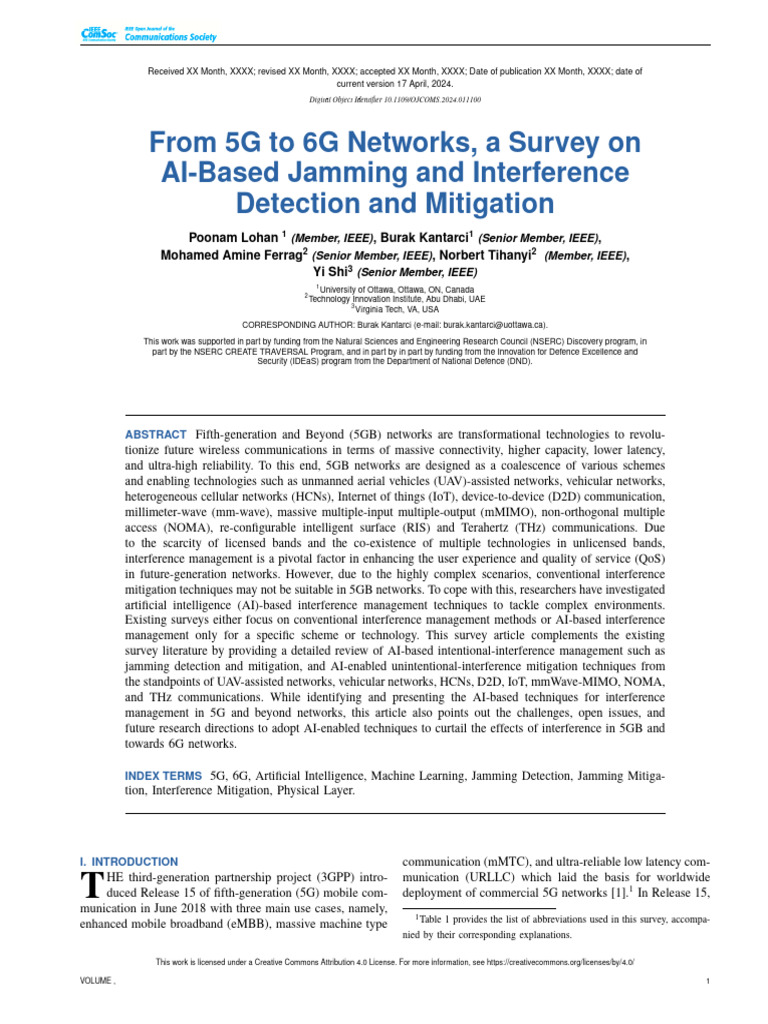 From 5G To 6G Networks A Survey On AI-Based Jammin | PDF | Machine ...