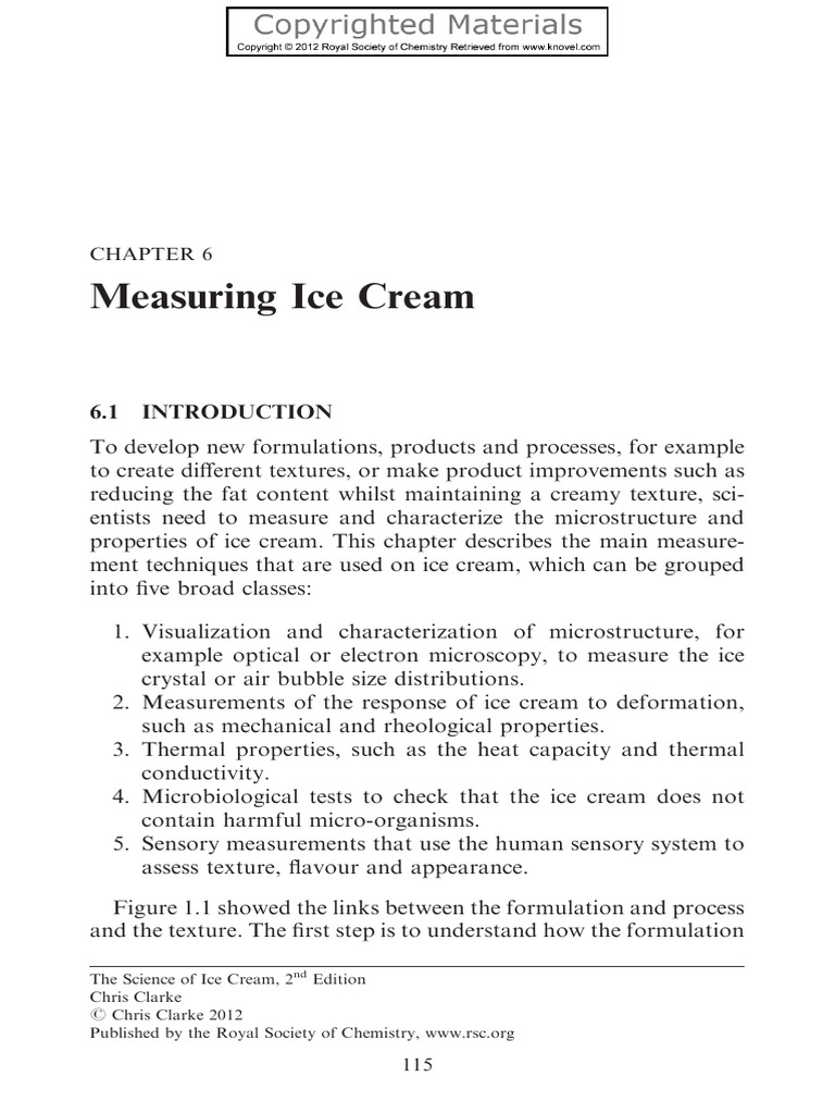 Chapter6 Measuring Ice Cream | PDF | Deformation (Engineering) | Taste