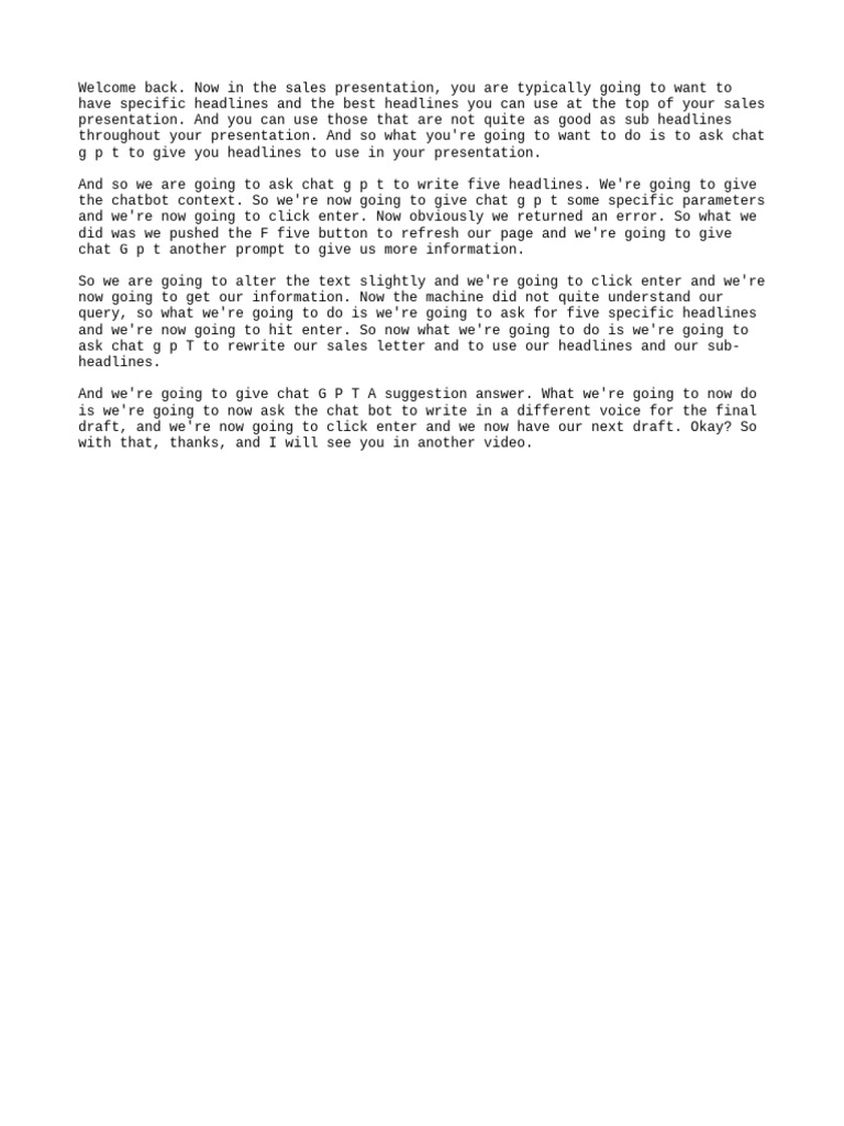 0008 Use ChatGPT To Write Headlines and Sub Headlines | PDF | Career ...