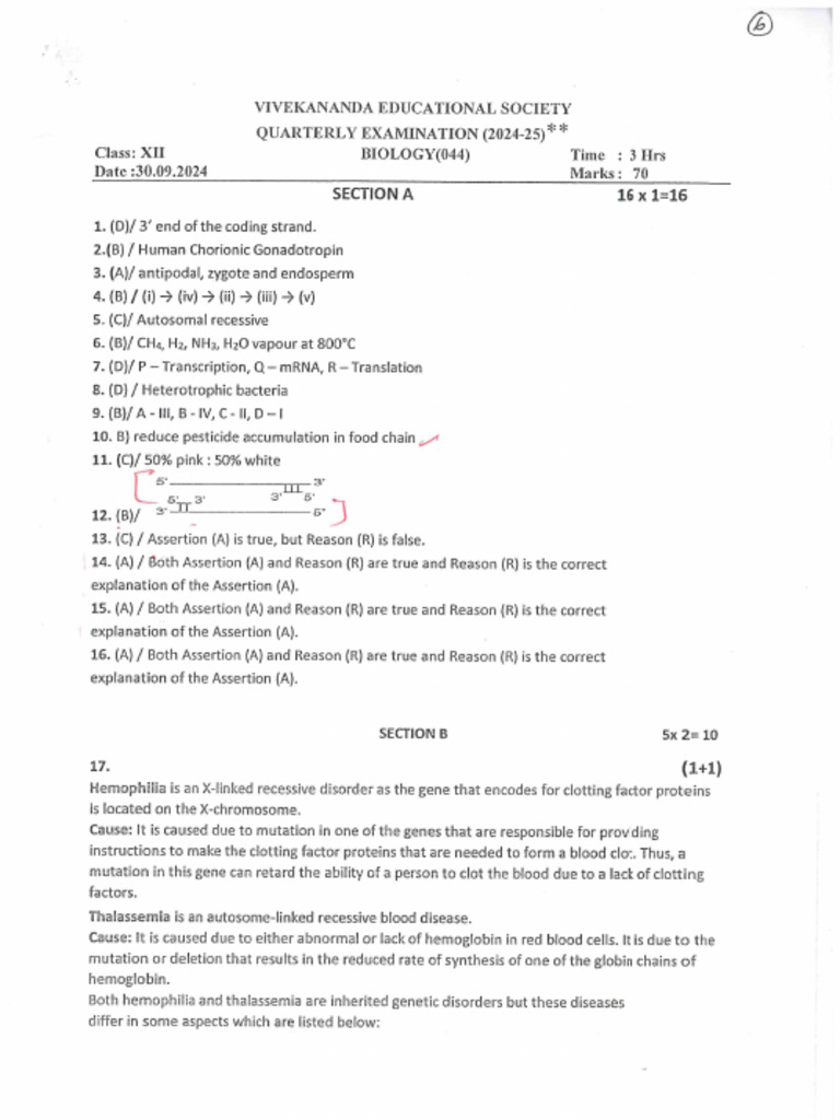 Biology Ms Set 2 Xii Pdf 7317