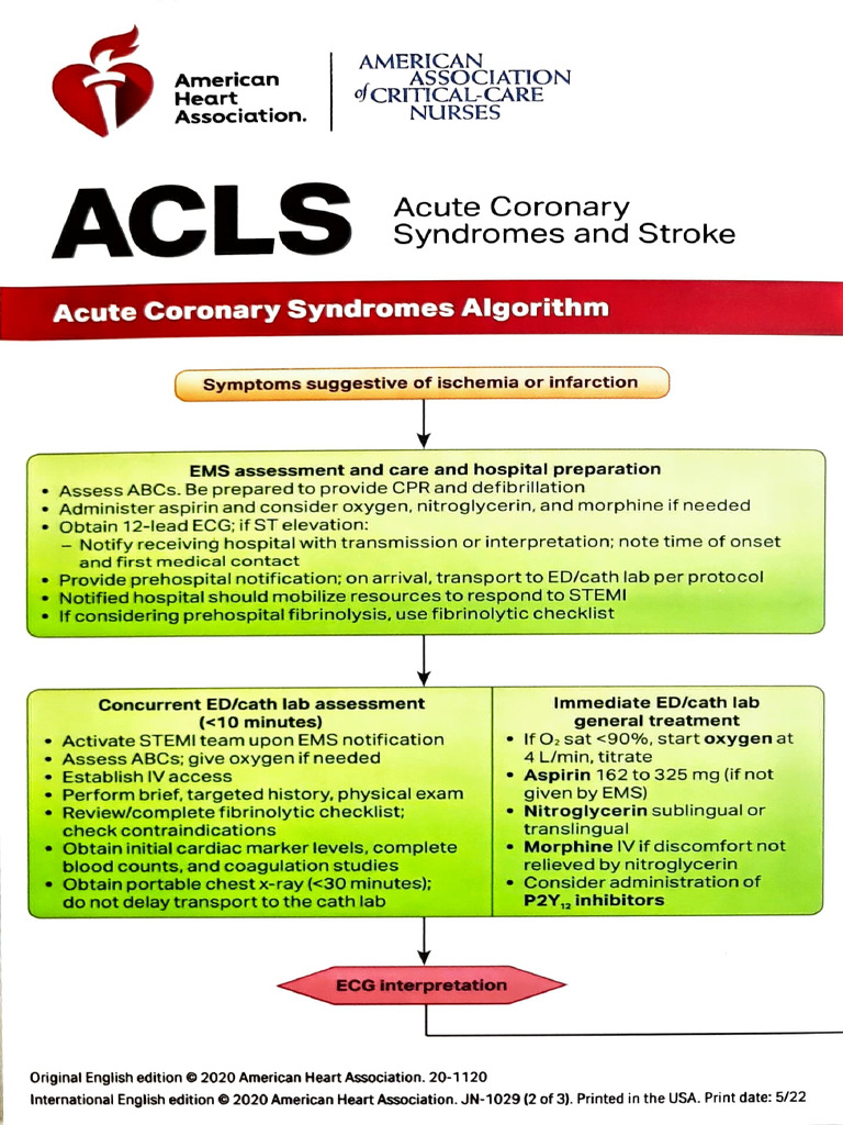 Acls, Acute Coronary Syndrome and Stroke | PDF | Myocardial Infarction ...