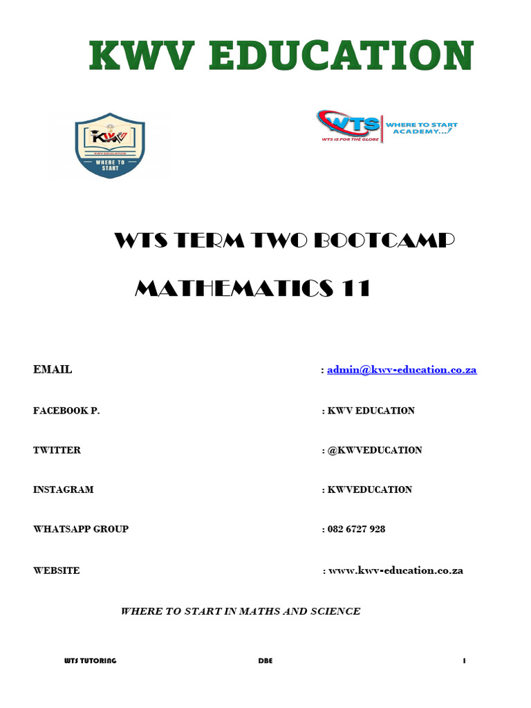 KWV 11 MATHS T02 CAMP | PDF