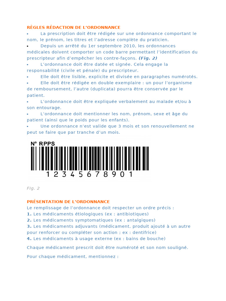 Règles de rédaction d'ordonnance médicale | PDF | Chimie pharmaceutique ...