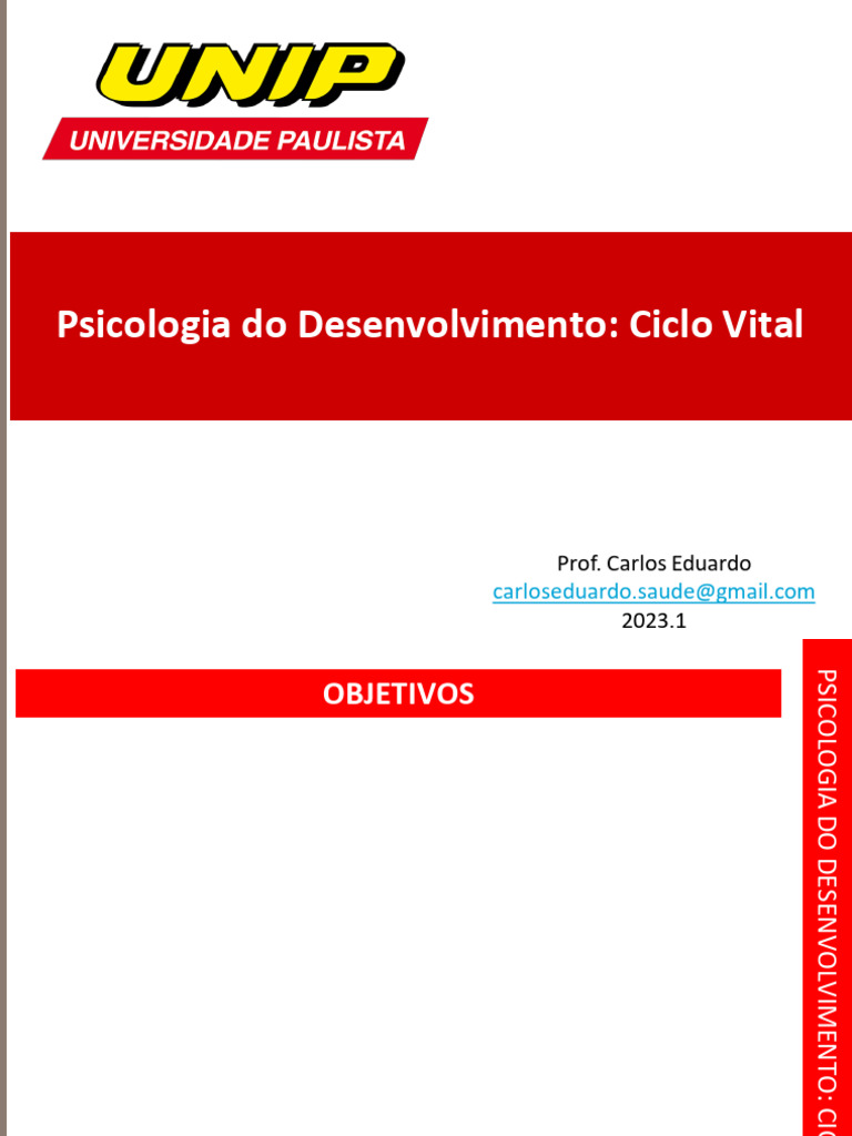 MODULO 1 - PSICOLOGIA DO DESENV. CICLO VITAL - UNIP 23 | PDF | Psicologia do Desenvolvimento ...