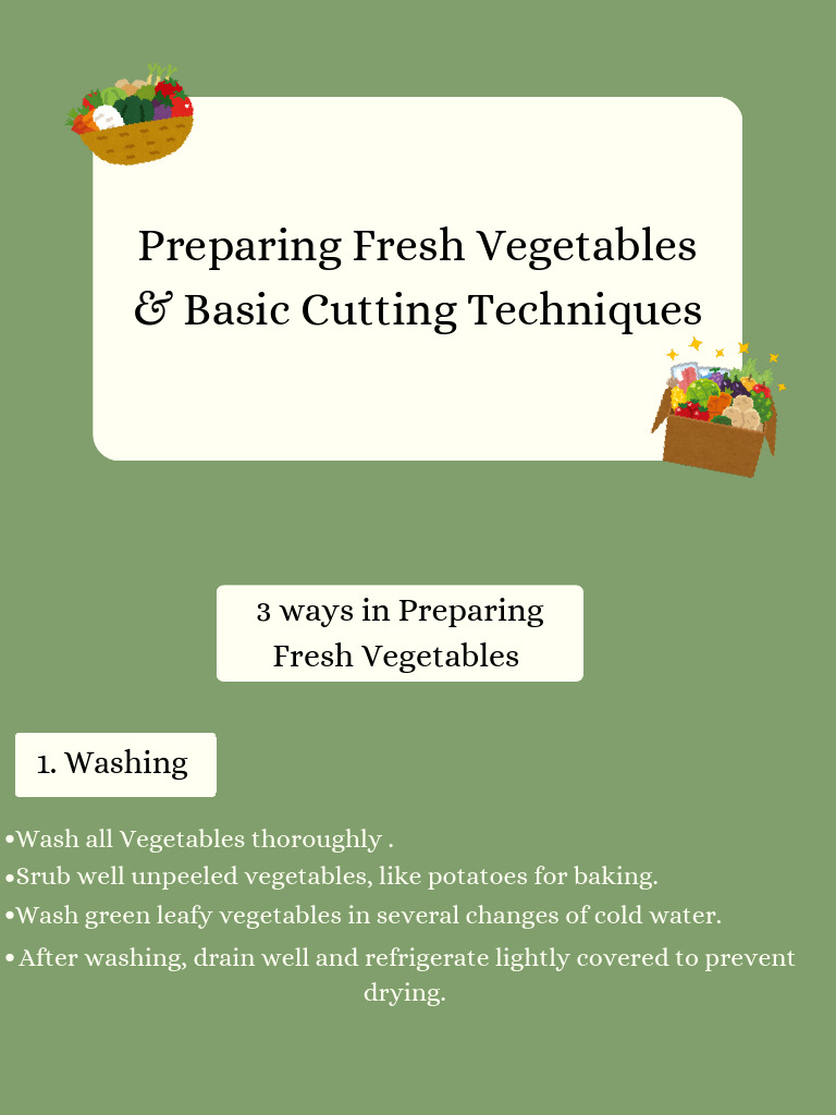 Preparing Fresh Vegetables & Basic Cutting Techniques - 20241013 ...