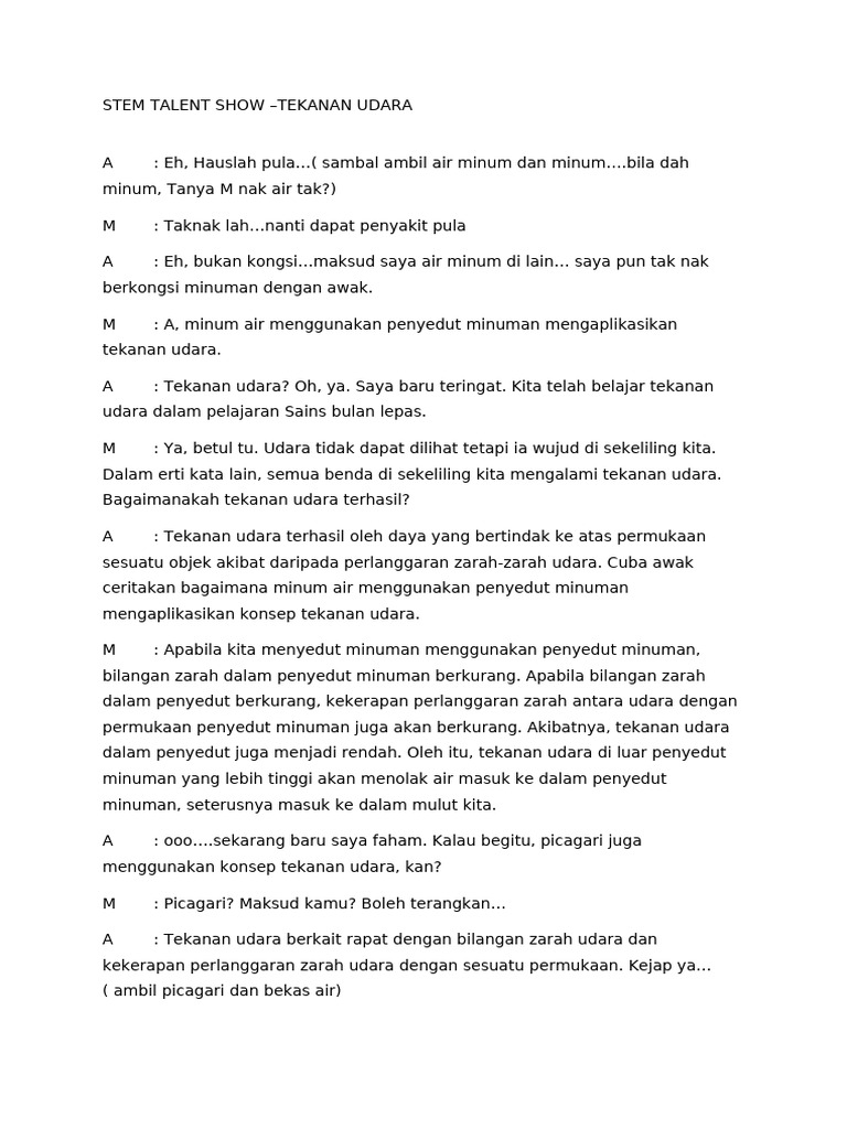 Skrip Talent Show | PDF