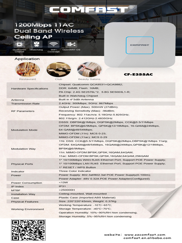 CF E355AC Datasheet | PDF | Ieee 802.11 | Orthogonal Frequency Division Multiplexing