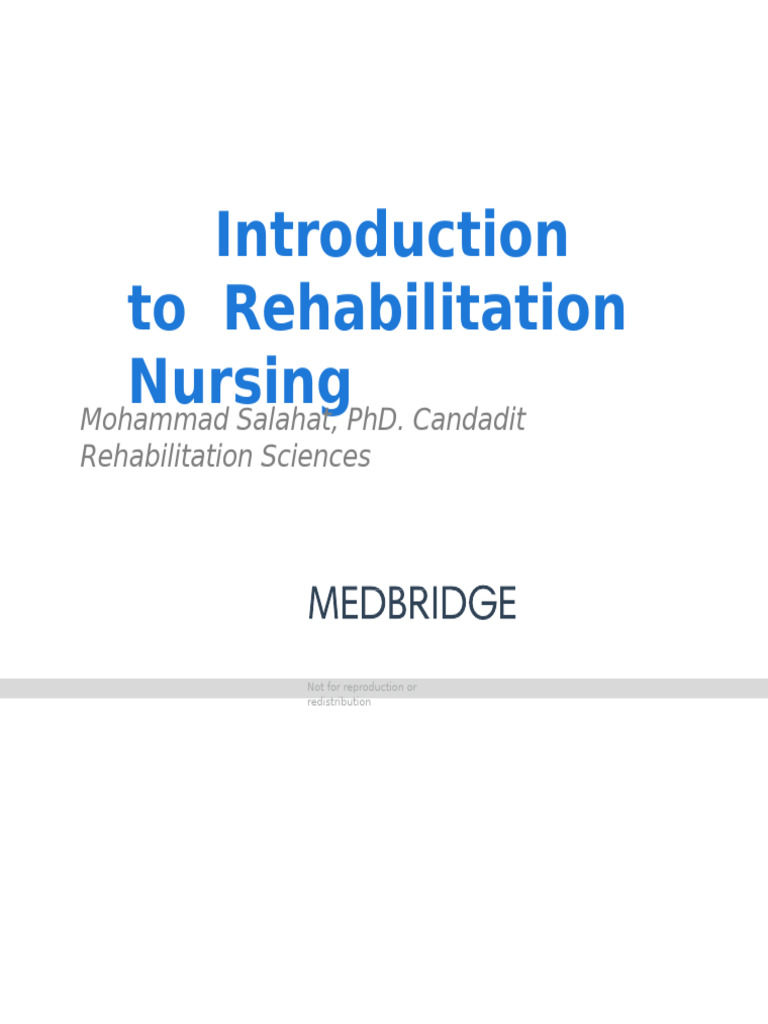 Introduction to Rehabilitation Nursing | PDF | Physical Therapy | Nursing