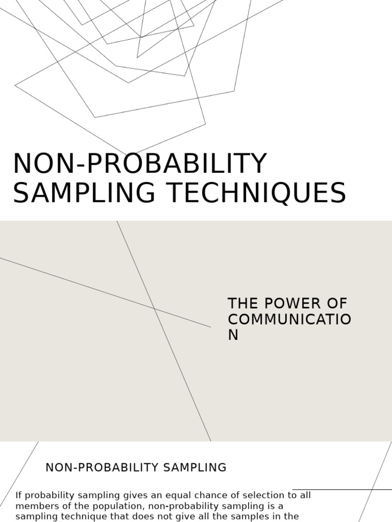 Non Probability Sampling Techniques | PDF | Sampling (Statistics) | Psychological Concepts