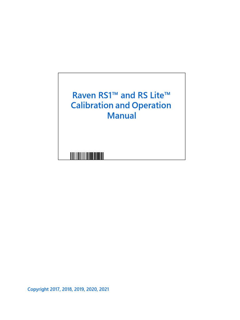 Raven rs1 | PDF | Touchscreen | Calibration