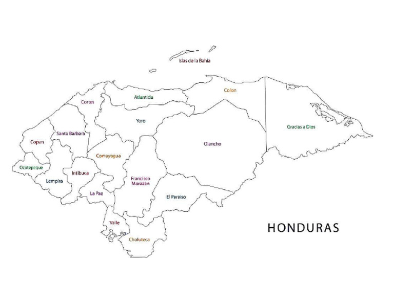 Mapa de Honduras Pa Colorear | PDF