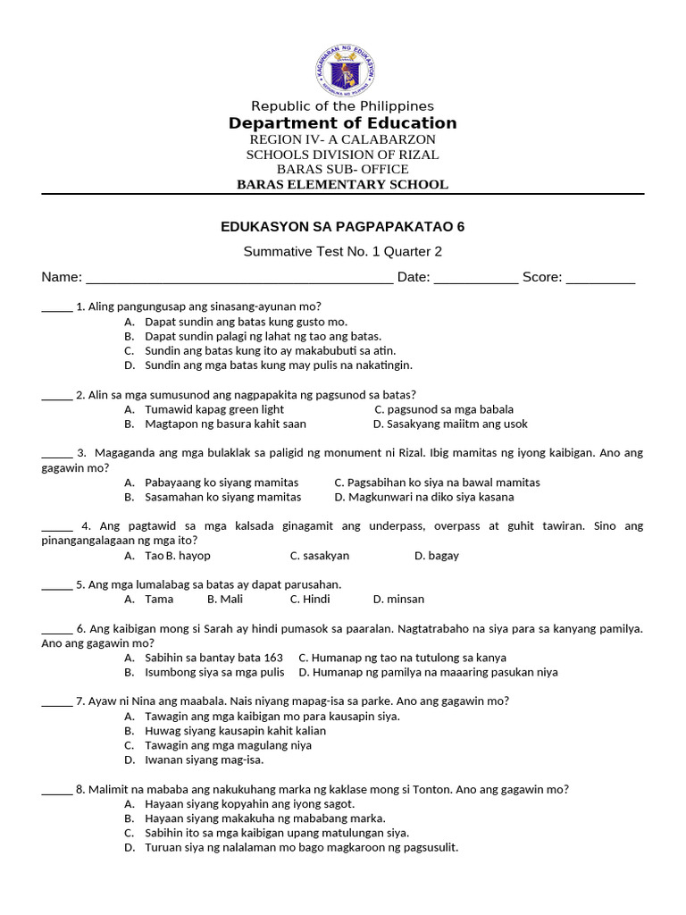 Esp 6 - ST1 - Q2 | PDF