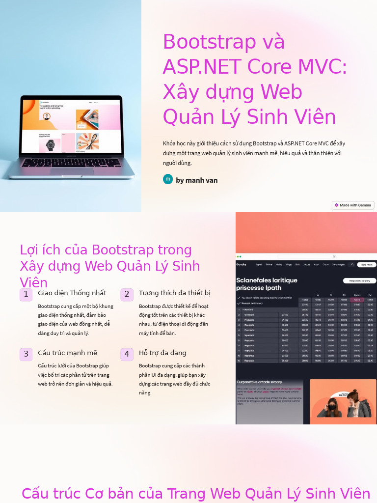 Bootstrap Va ASPNET Core MVC Xay Dung Web Quan Ly Sinh Vien | PDF