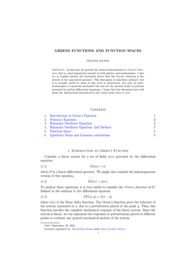 Greens_Functions_and_Function_Spaces | PDF | Green's Function | Applied Mathematics