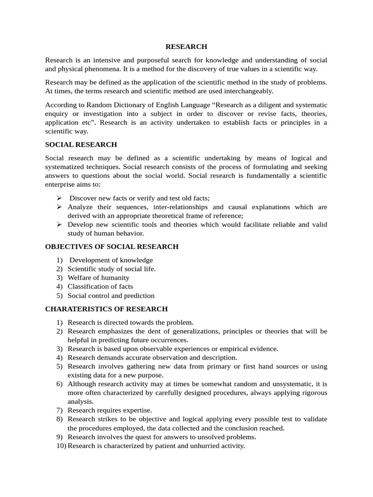 Unit 1 Social Science Research | PDF | Hypothesis | Theory