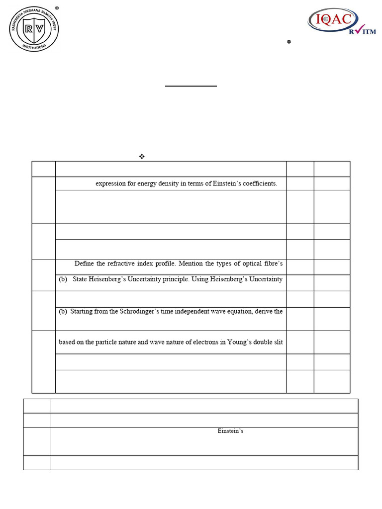Assignment 1 - 2024-25-1st Semester | PDF | Laser | Optics