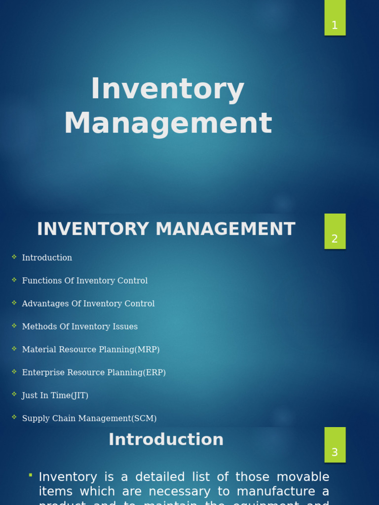 UNIT-IV IM Part-1 | PDF | Inventory | Business Process