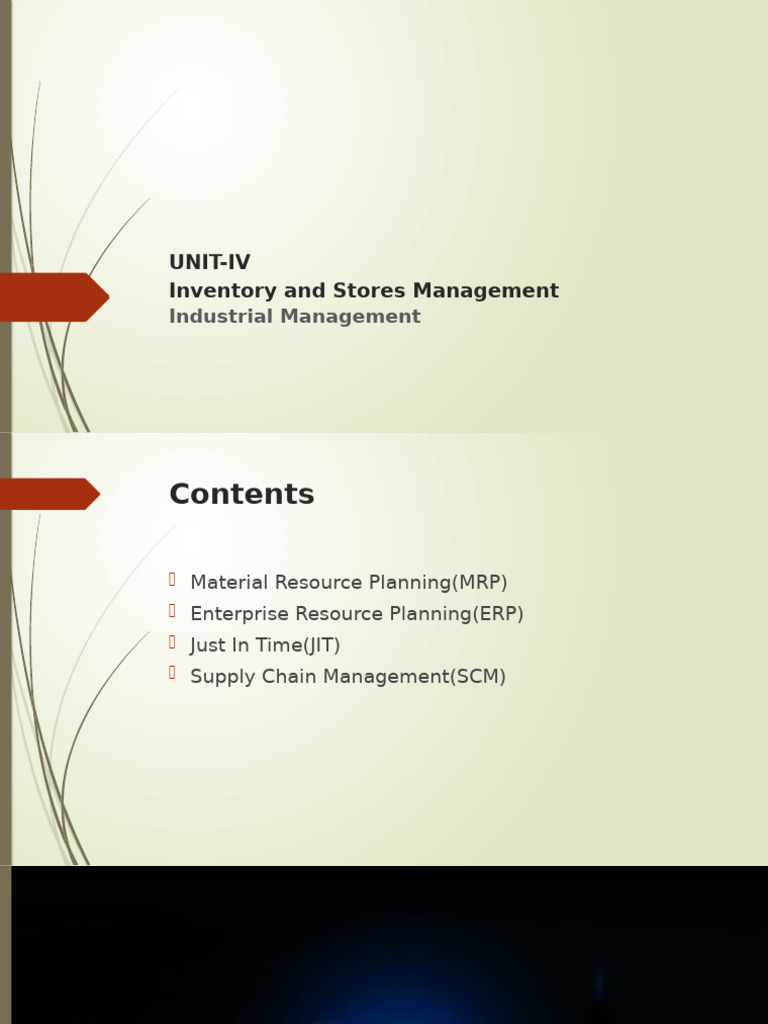 IM UNIT-IV Part-2 - MRP, ERP | PDF | Lean Manufacturing | Enterprise Resource Planning