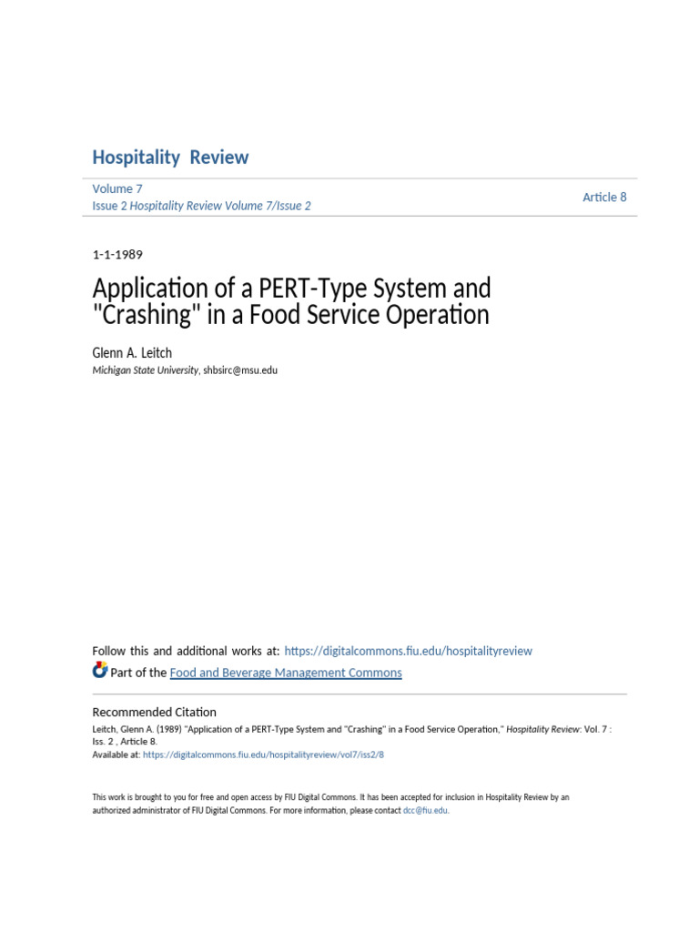 Application of A PERT-Type System | PDF | Operations Research | Project ...