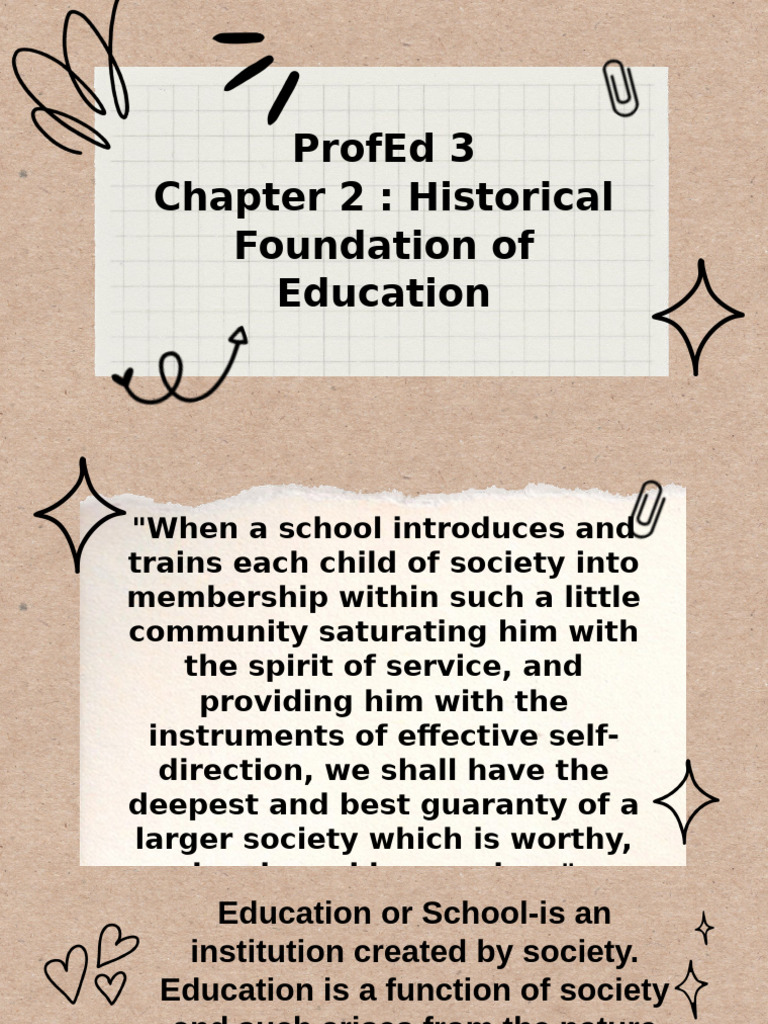 Profed-3-Chapter-2: Historical Foundation of Education | PDF | Socialization | Schools