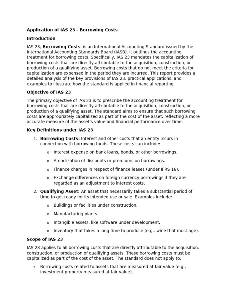 3- Application of IAS 23 | PDF | International Financial Reporting ...