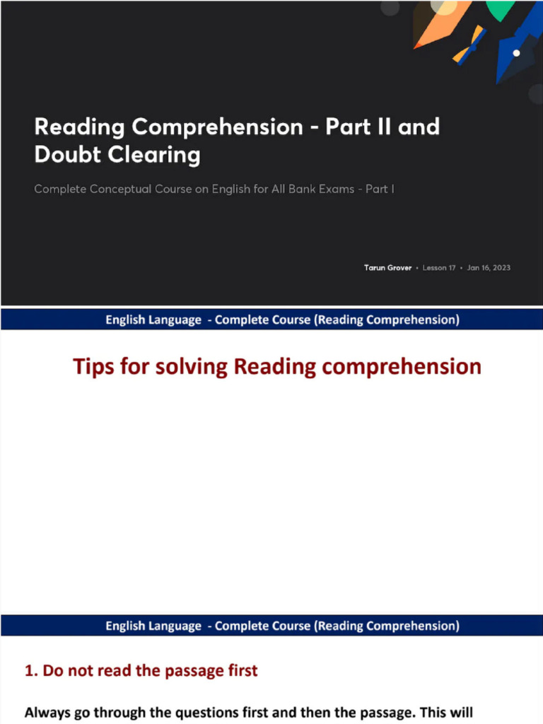 Reading Comprehension - Part II An With Anno 1726835143904 | PDF