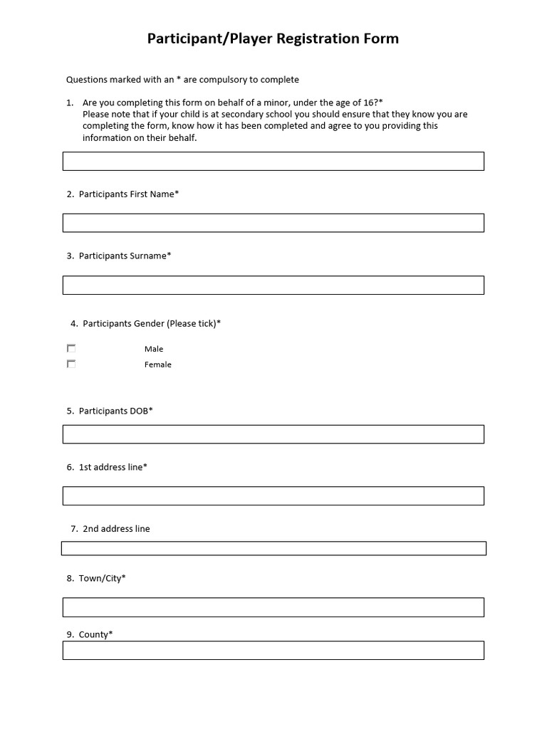 Turn Up Play Player Registration Form and Privacy Policy | PDF | Visual ...