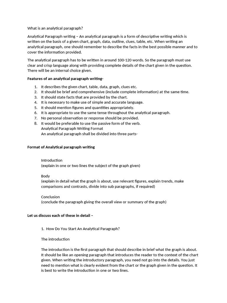 Analytical Paragraph CLASSS 10 | PDF | Chart | Information