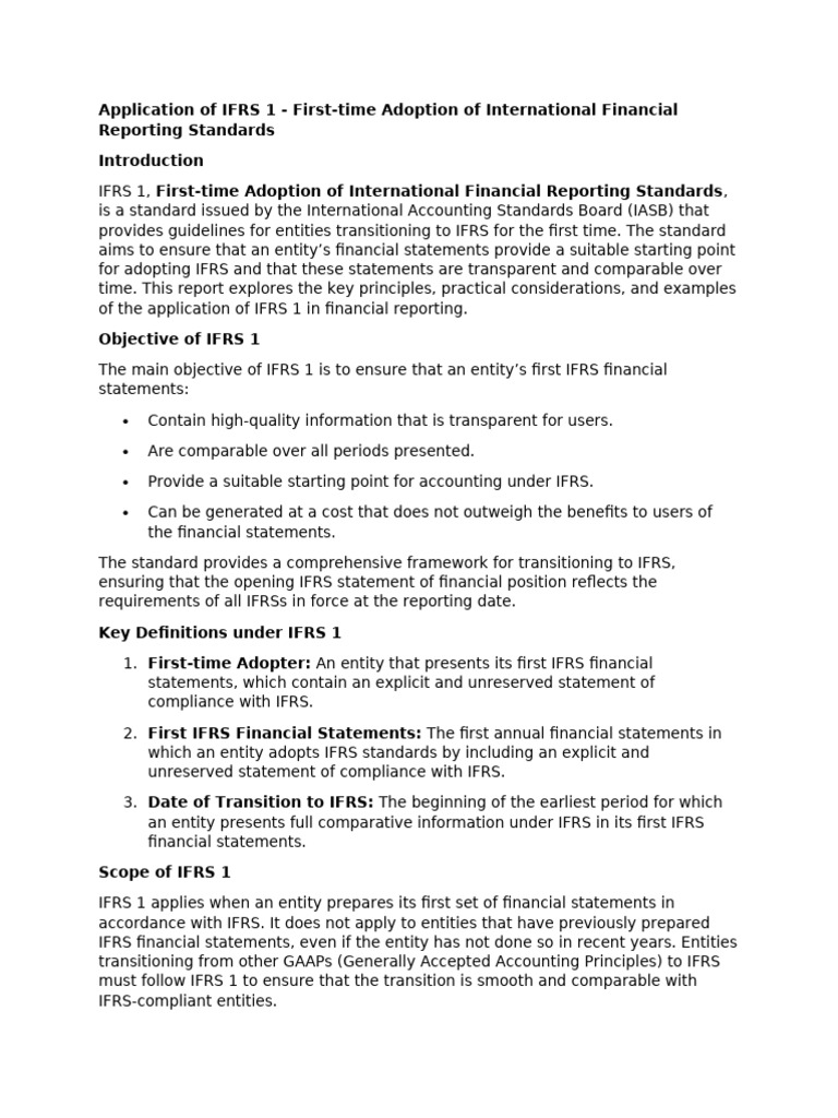4 - Application of IFRS 1 | PDF | International Financial Reporting Standards | Fair Value