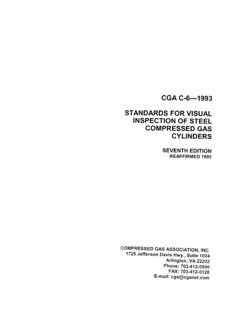 IBR CGA C 6 1993 Visual Inspection Steel Cylinders | PDF