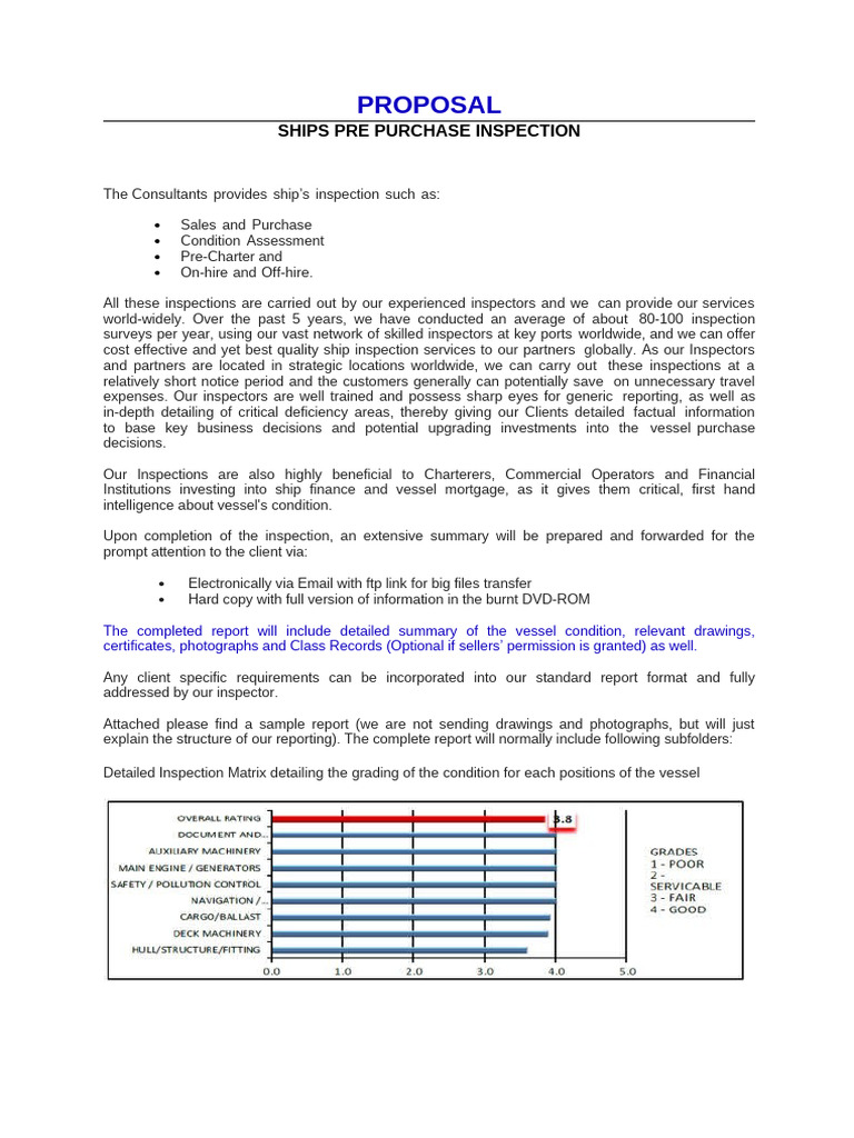 Pre-Purchase Ship Inspection Proposal | PDF | Technology & Engineering