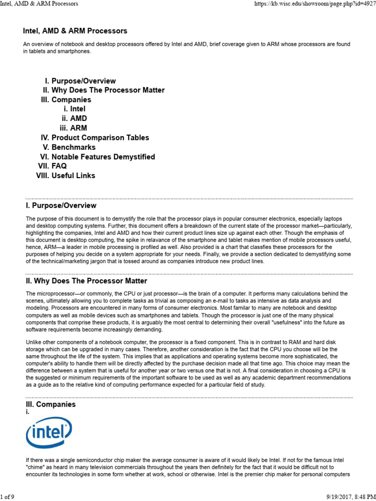 Intel, AMD - ARM Processors | PDF | Intel | Central Processing Unit
