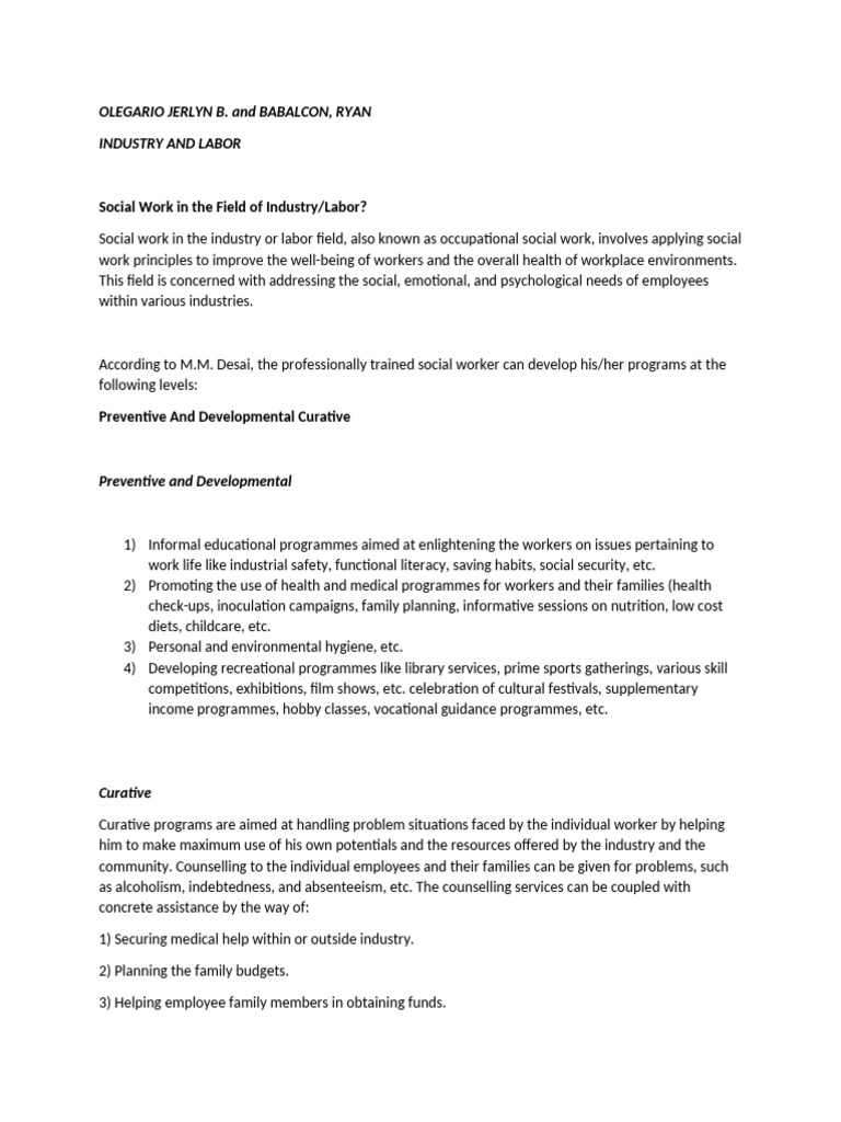 Industry and Labor Finale Script | PDF | Employment | Labour Law