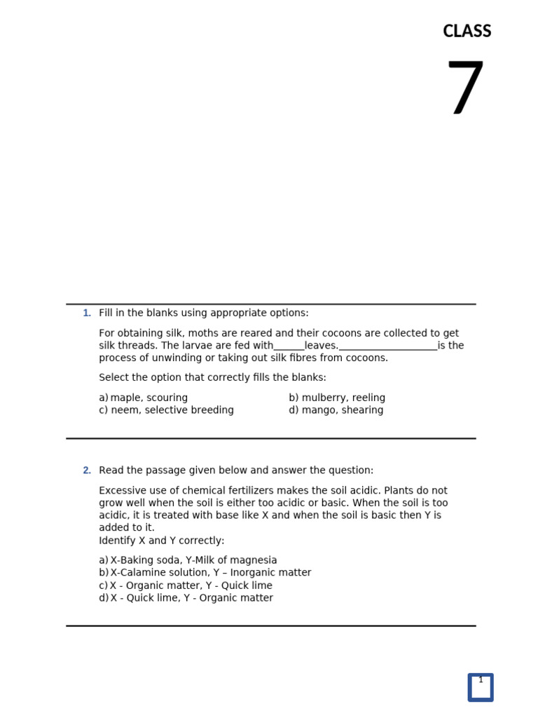 CSO-Sample-Papers-for-Class-7 | PDF | Respiratory System
