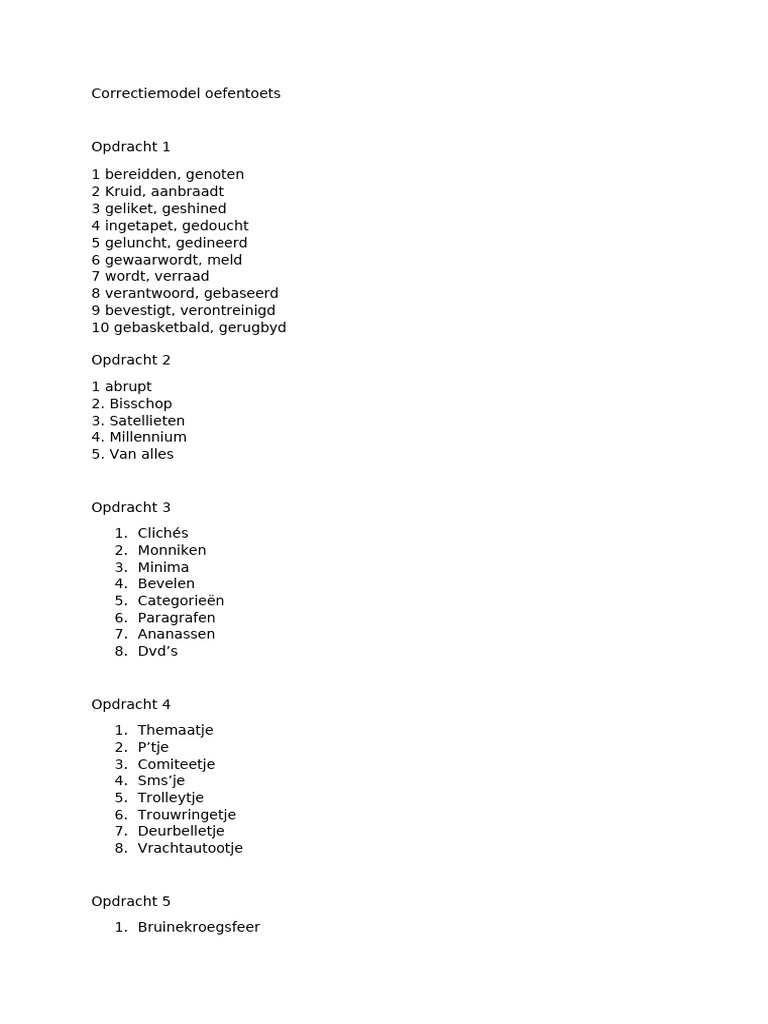 3V SO Oefentoets Blok 1-6 Spelling Correctiemodel | PDF
